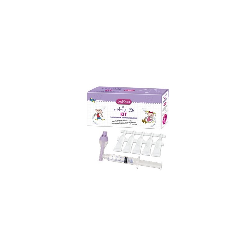 Nebial 3% Kit - 20 flaconcini di soluzione ipertonica e nebulizzatore ...