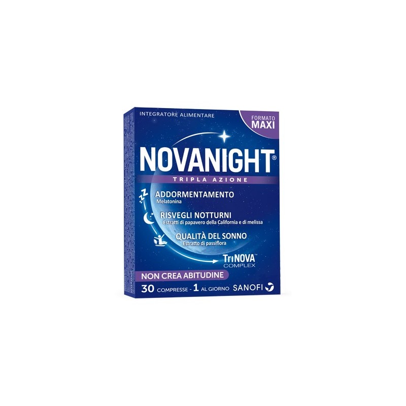 Sanofi Novanight tripla azione Integratore per il sonno 30 compresse