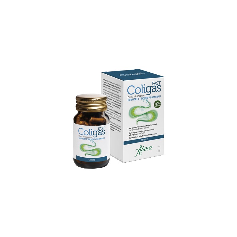 Aboca Coligas Fast integratore per gonfiore addominale 50 Capsule