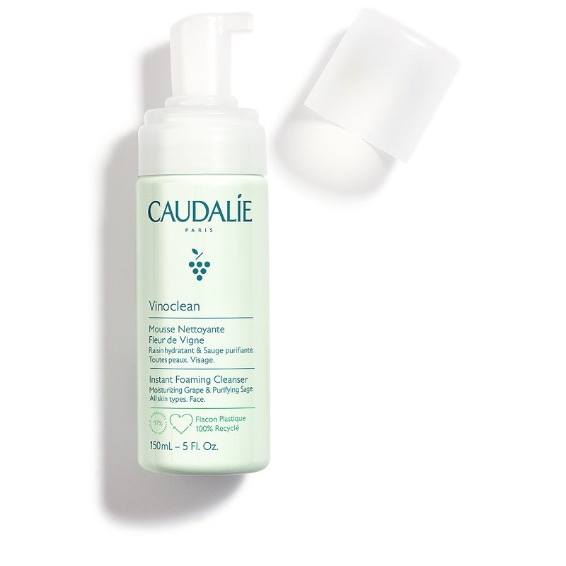 Caudalie Vinoclean Schiuma Mousse detergente viso senza sapone