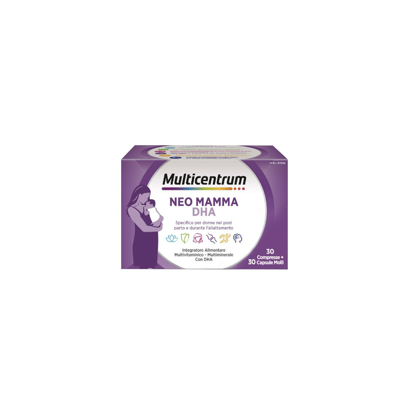 Multicentrum Neo Mamma DHA Integratore per Post Parto e Allattamento
