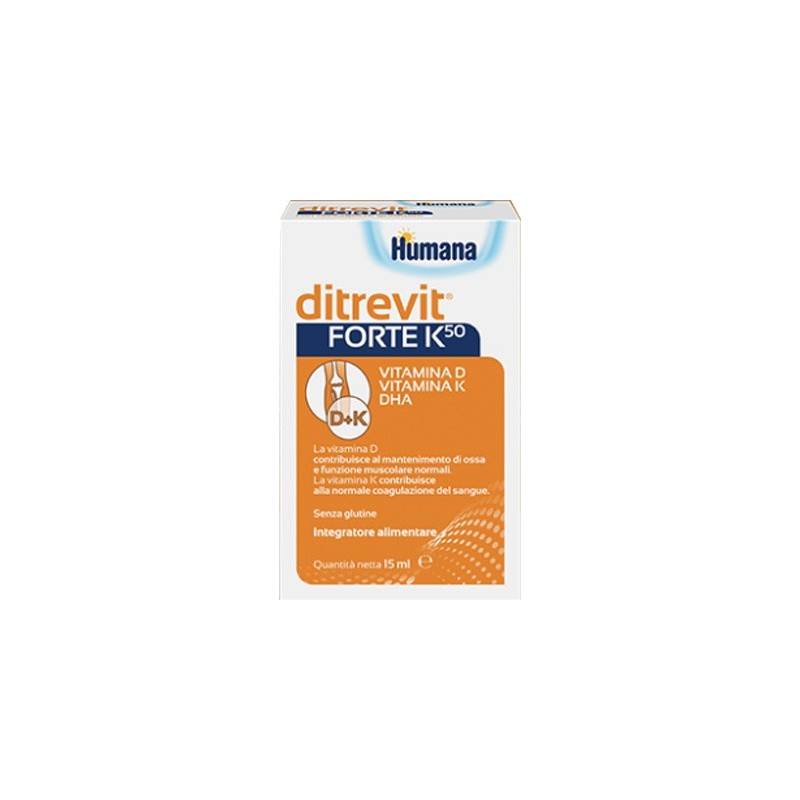 Humana Ditrevit Forte K50 15ml Integratore di Vitamina D3, K, DHA per ...